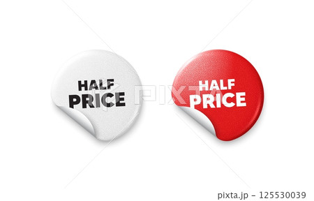 Half price sticker tags. Glitter paper price...のイラスト素材 [125530039] - PIXTA
