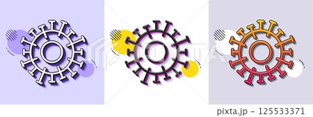 Coronavirus line icon. Halftone dotted pattern....のイラスト素材 [125533371] - PIXTA