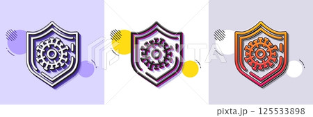 Coronavirus protection line icon. Halftone...のイラスト素材 [125533898] - PIXTA