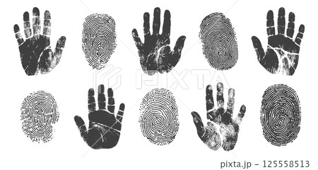 handprints engraving set. handprint finger,...のイラスト素材 [125558513] - PIXTA
