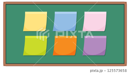 Colorful Sticky Notes on Chalkboardのイラスト素材 [125573658] - PIXTA