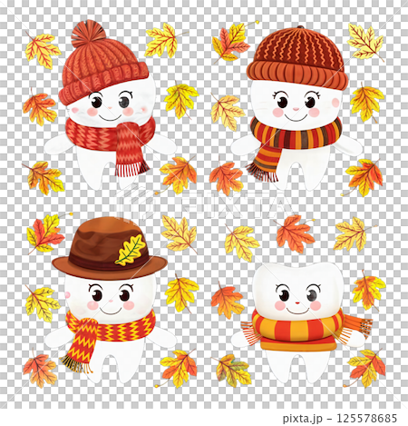 Happy autumn baby teethのイラスト素材 [125578685] - PIXTA