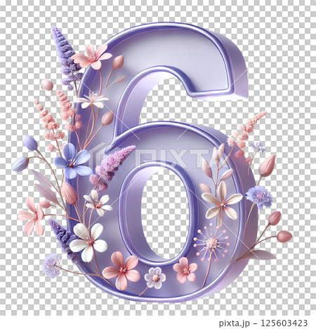 purple number six のイラスト素材 [125603423] - PIXTA