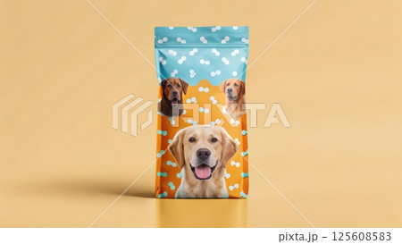 pet food concept, Dog food packaging with...のイラスト素材 [125608583] - PIXTA