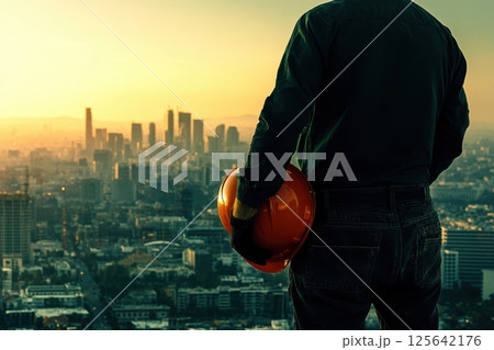 Architect Overseeing Panoramic View of...のイラスト素材 [125642176] - PIXTA
