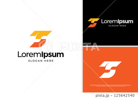 Abstract letter T S type concept business logo...のイラスト素材 [125642540 ...