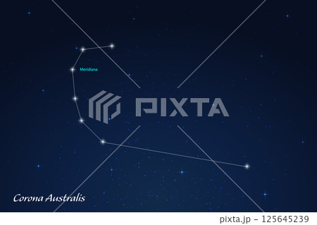 Corona Australis Constellation with Star Names...のイラスト素材 [125645239 ...