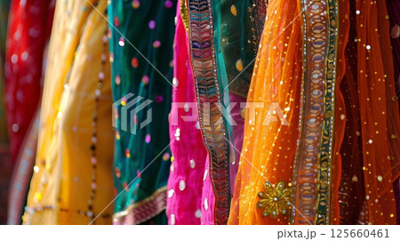 The traditional chunri, with intricate patterns...のイラスト素材 [125660461 ...