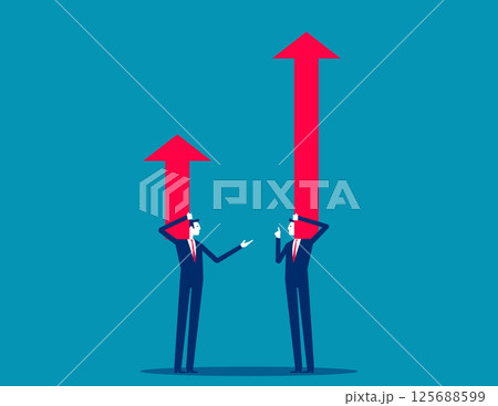 Taking a short arrow and comparing it to...のイラスト素材 [125688599] - PIXTA