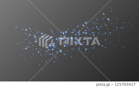 Blue sparkling stars, shiny particles light...のイラスト素材 [125703417] - PIXTA