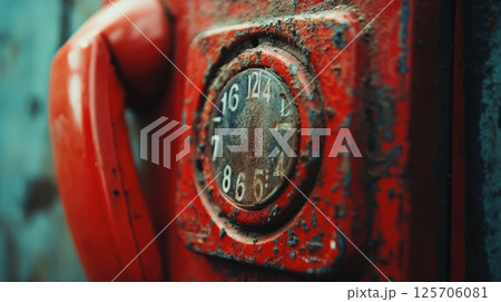Rusty Red Public Phone, Urban Settingのイラスト素材 [125706081] - PIXTA