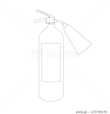 Contour Fire Extinguisher Icon Vector Design on...のイラスト素材 [125709270 ...