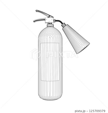 Contour Fire Extinguisher Icon Vector Design on...のイラスト素材 [125709379 ...