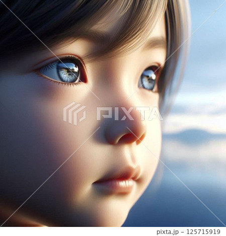 遠くを見つめる子どものイラスト素材 [125715919] - PIXTA