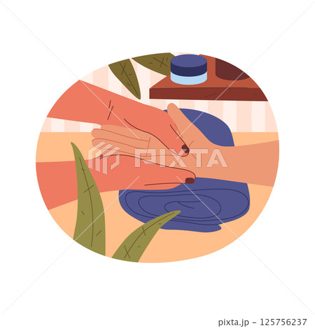 Hand massage poster or palm therapy...のイラスト素材 [125756237] - PIXTA