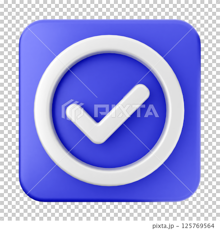 3d verification check mark approveのイラスト素材 [125769564] - PIXTA