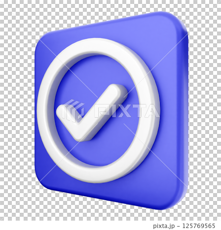 3d verification check mark approveのイラスト素材 [125769565] - PIXTA