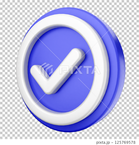 3d verification check mark approveのイラスト素材 [125769578] - PIXTA
