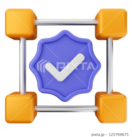 3d verification check mark approve designのイラスト素材 [125769675] - PIXTA