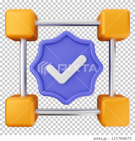 3d verification check mark approve designのイラスト素材 [125769675] - PIXTA