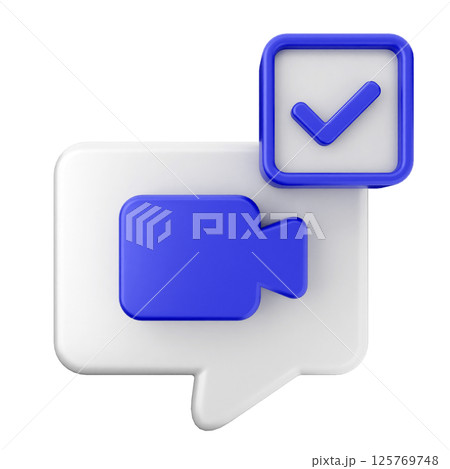 3d verification check mark approve videocallのイラスト素材 [125769748] - PIXTA