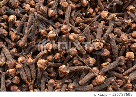 Clove spice textured background. Dry carnation...の写真素材 [125787699] - PIXTA