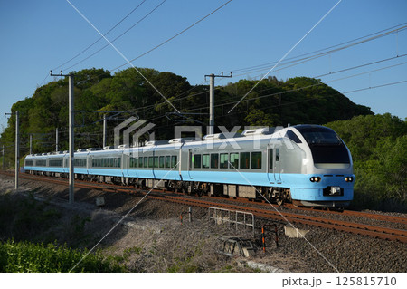 水色のフレッシュひたち車両（E653系）2025/4/29の写真素材 [125815710] - PIXTA
