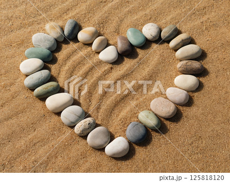 Heart shape made of colorful pebbles arranged...のイラスト素材 [125818120] - PIXTA
