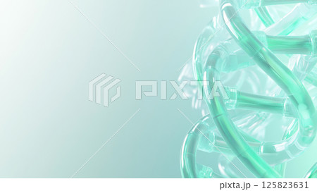 DNA double helix with glowing elements on light...のイラスト素材 [125823631 ...