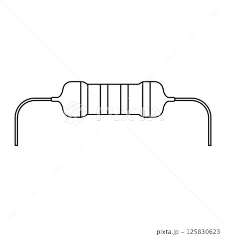 Resistor Outline Icon Illustration on White...のイラスト素材 [125830623] - PIXTA