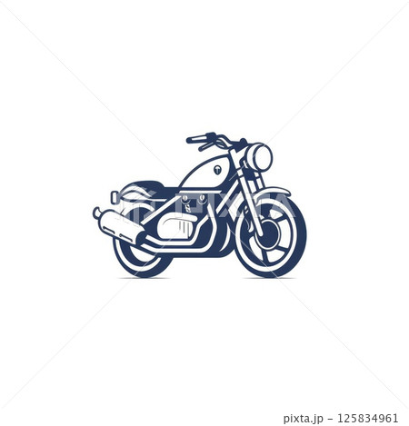 Simple graphic logo of color motorcycle on...のイラスト素材 [125834961] - PIXTA
