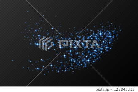 Blue sparkling stars, shiny particles light...のイラスト素材 [125843313] - PIXTA