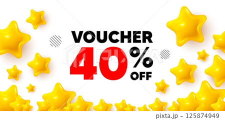 Coupon winner banner with 3d stars. Golden...のイラスト素材 [125874949] - PIXTA