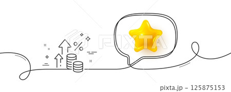 Inflation line icon. Continuous line with 3d...のイラスト素材 [125875153] - PIXTA