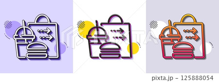 Food delivery line icon. Halftone dotted...のイラスト素材 [125888054] - PIXTA