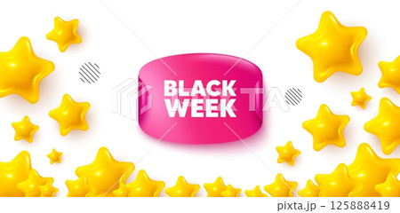 Black week sticker stars banner. 3d stars...のイラスト素材 [125888419] - PIXTA