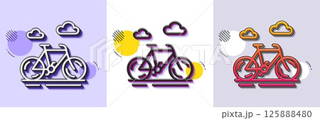 Bike line icon. Halftone dotted pattern....のイラスト素材 [125888480] - PIXTA