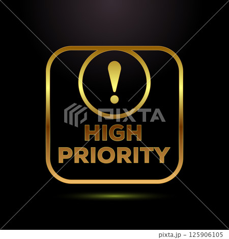 High priority icon design illustration. High...のイラスト素材 [125906105] - PIXTA