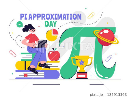 Pi Approximation Day Vector Illustration...のイラスト素材 [125913368] - PIXTA