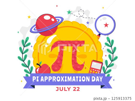 Pi Approximation Day Vector Illustration...のイラスト素材 [125913375] - PIXTA