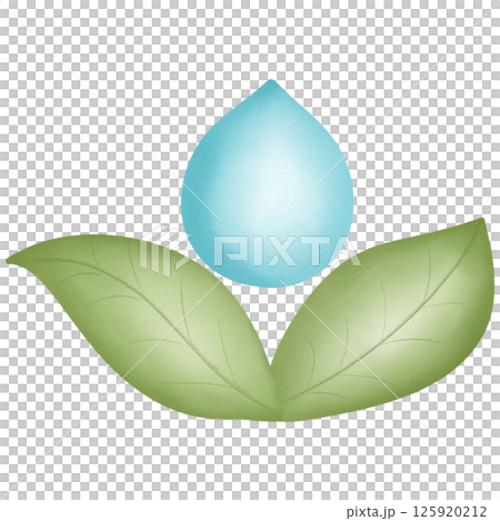 Water drop on baby plant hand drawn...のイラスト素材 [125920212] - PIXTA