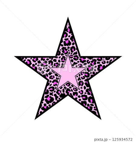 Leopard print star on a white background.のイラスト素材 [125934572] - PIXTA