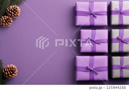Purple gift boxes ribbon color pastel...のイラスト素材 [125944288] - PIXTA