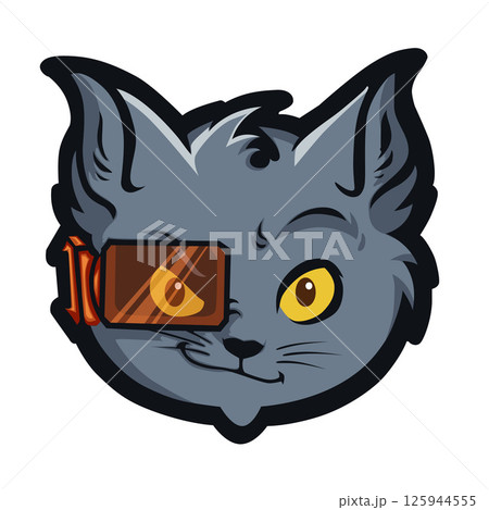 cat glasses gamer themeのイラスト素材 [125944555] - PIXTA