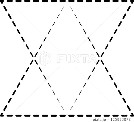 Triangle shapes dash line. Graphic elementsのイラスト素材 [125953078] - PIXTA