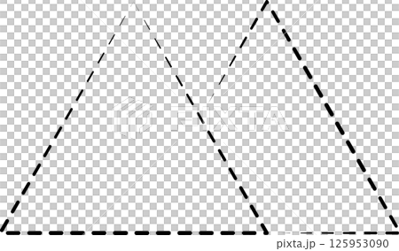 Triangle shapes dash line. Graphic elementsのイラスト素材 [125953090] - PIXTA