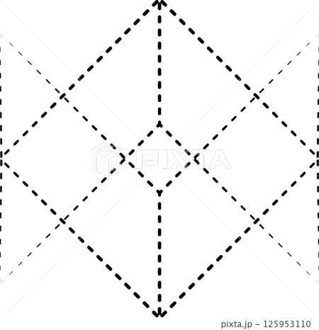 Triangle shapes dash line. Graphic elementsのイラスト素材 [125953110] - PIXTA