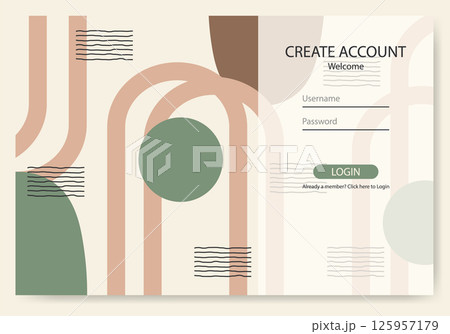 Flat design landing page. Login form user...のイラスト素材 [125957179] - PIXTA