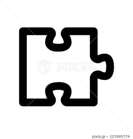 Single Jigsaw Puzzle Piece Outline Graphic...のイラスト素材 [125995774] - PIXTA