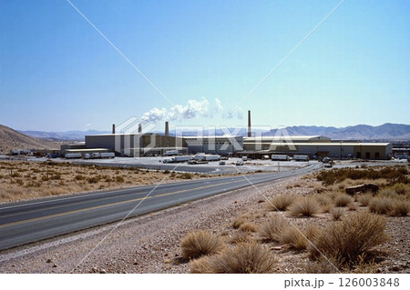 Industrial desert scene: factory complex in...のイラスト素材 [126003848] - PIXTA